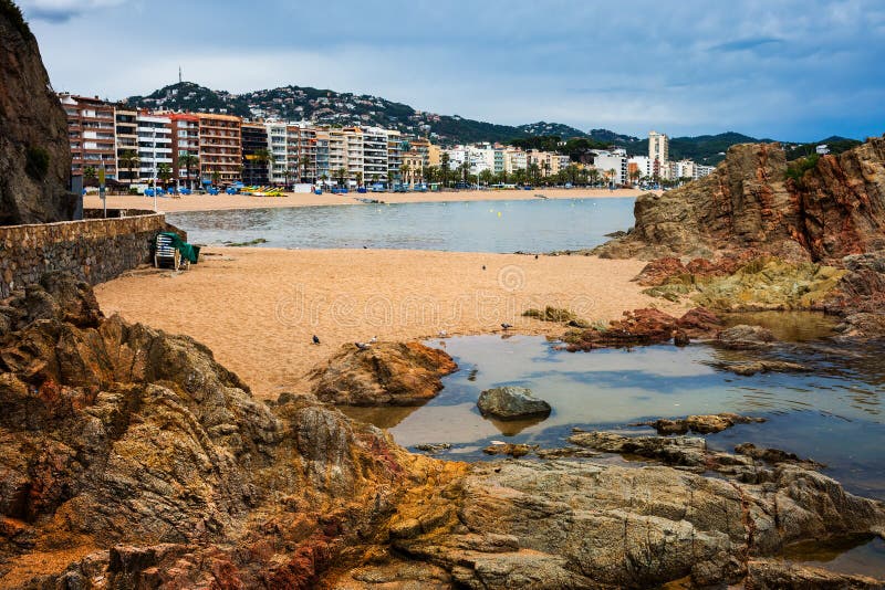 Lloret De Mar Su Costa Brava Alla Notte Immagine Stock - Immagine di ...
