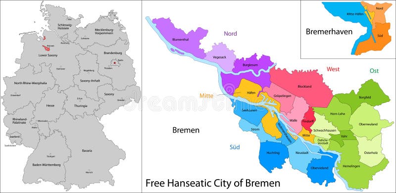 Città Hanseatic Libera Di Brema Illustrazione Vettoriale ...