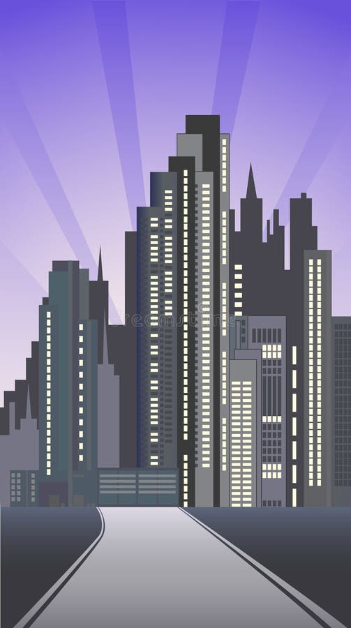 Stylized Gold Art Deco Illustration of the City on White Background ...