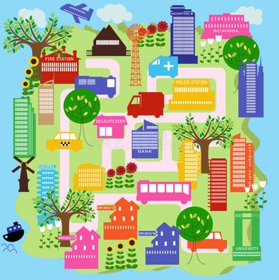 City 9 stock vector. Illustration of clip, school, station - 10719026