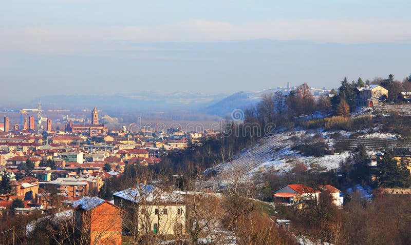 City of Alba and Surrounding Hills. Stock Photo - Image of aerial ...