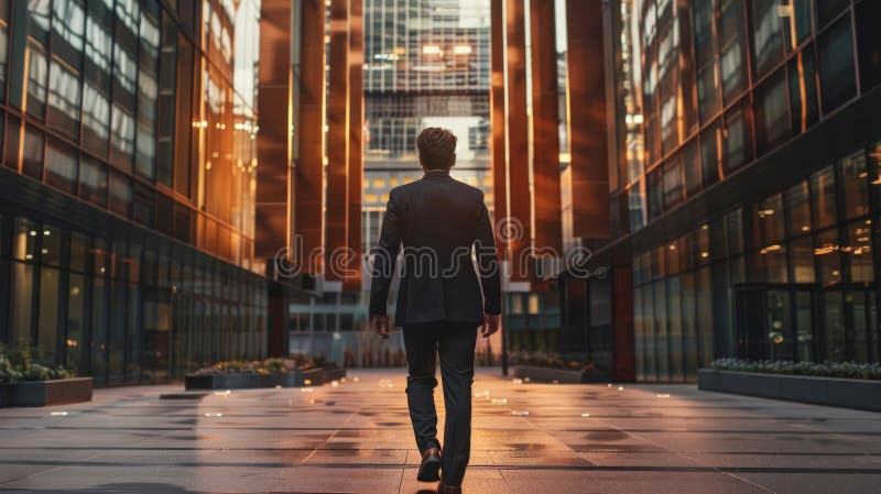 City Allure Draws the Businessperson Confident Steps Stock Illustration ...