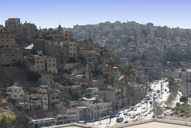 Night City of Amman, Jordan Stock Image - Image of bright, landscape ...