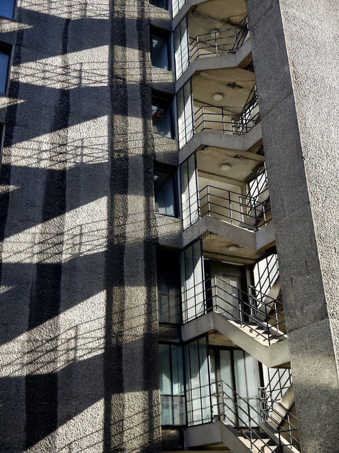 City: Apartment Block Stairway Stock Image - Image of barbican, railing ...