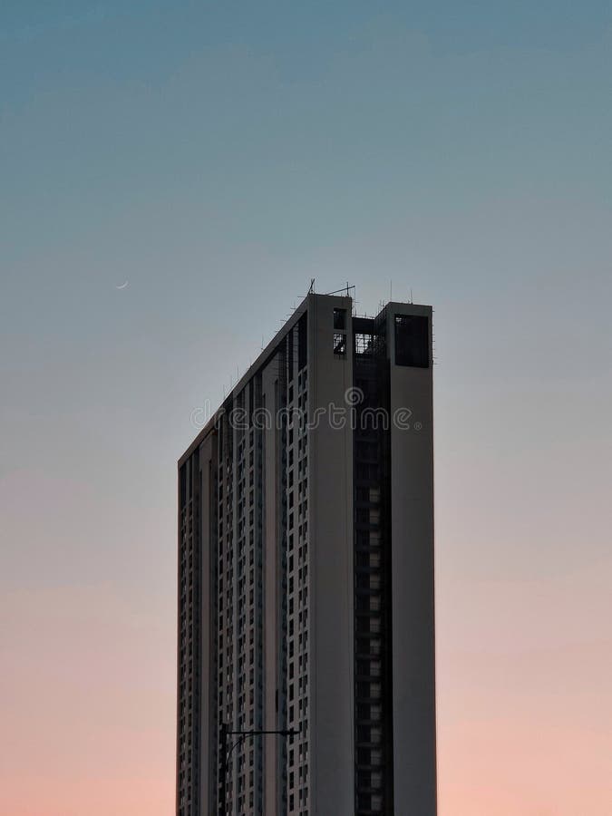 City Apartment Building Construction. Modern Architecture. Concrete Art ...