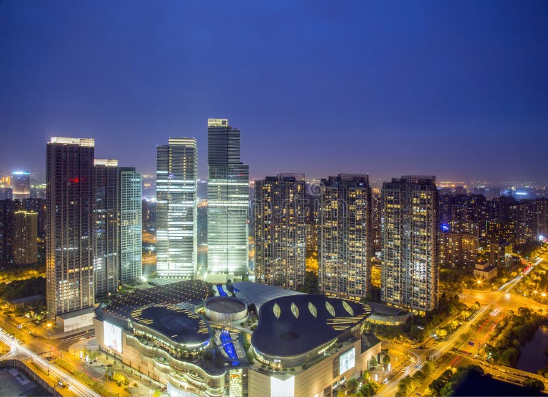City Architecture night stock photo. Image of hangzhou - 59258110