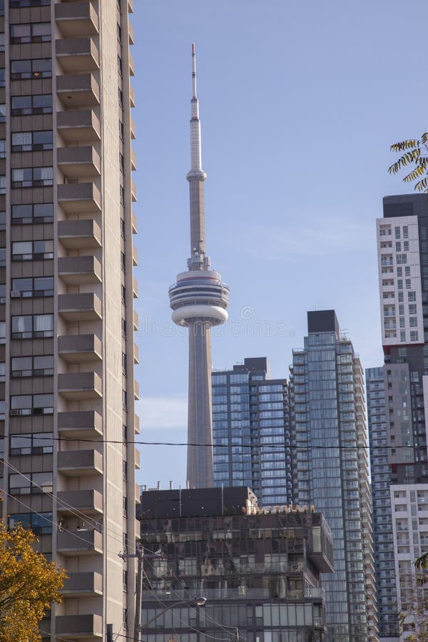 City Architecture and Observation Tower in Toronto, Ontario. Editorial ...