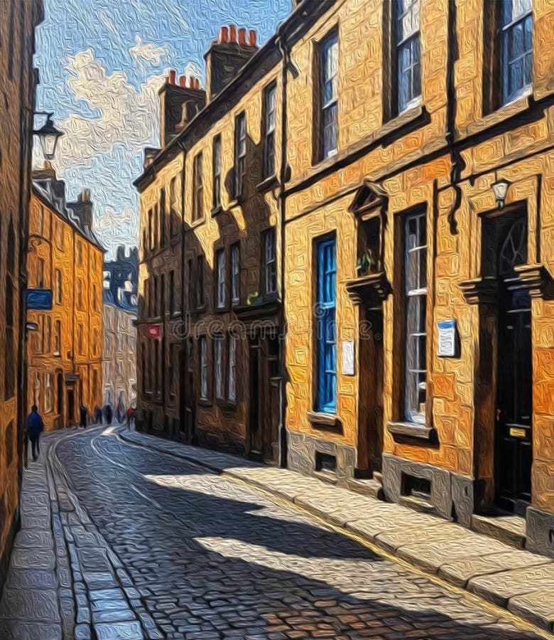 Edinburgh Uk . City Architecture. Oil Paint. Printable Pattern for Wall ...