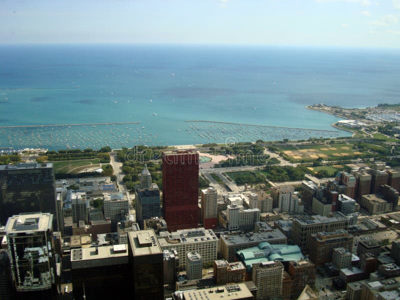 City Ariel View with Seascape Stock Photo - Image of background, clouds ...