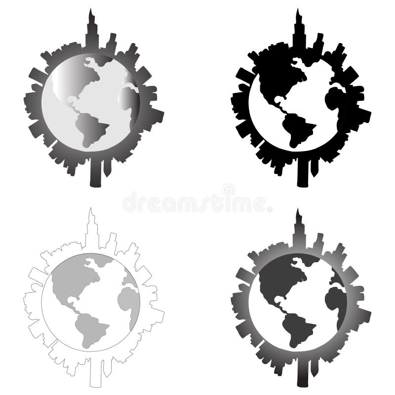 City around Earth stock vector. Illustration of people - 70708966