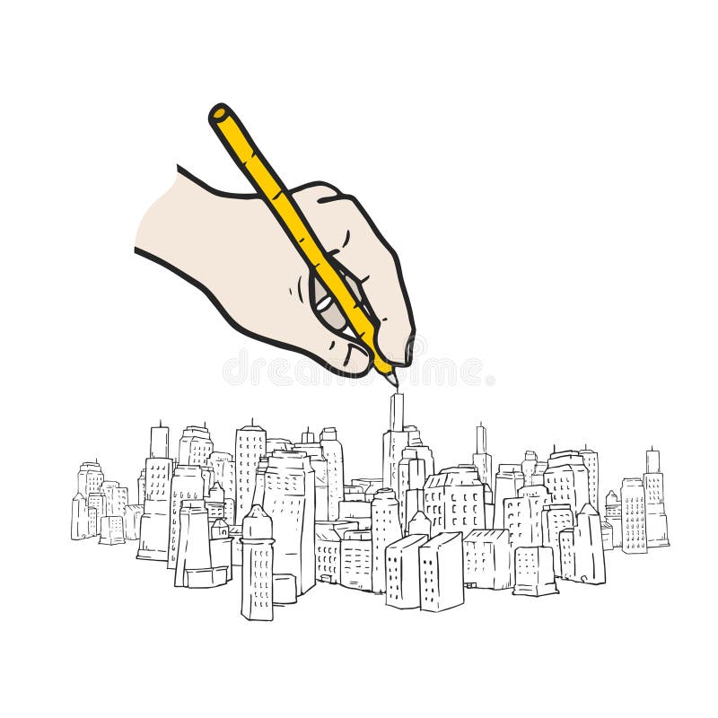 City art draw stock vector. Illustration of cityscape - 280652077