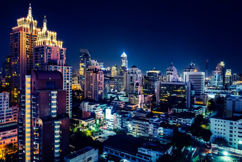 Bangkok by night stock photo. Image of architecture, illuminate - 17731126