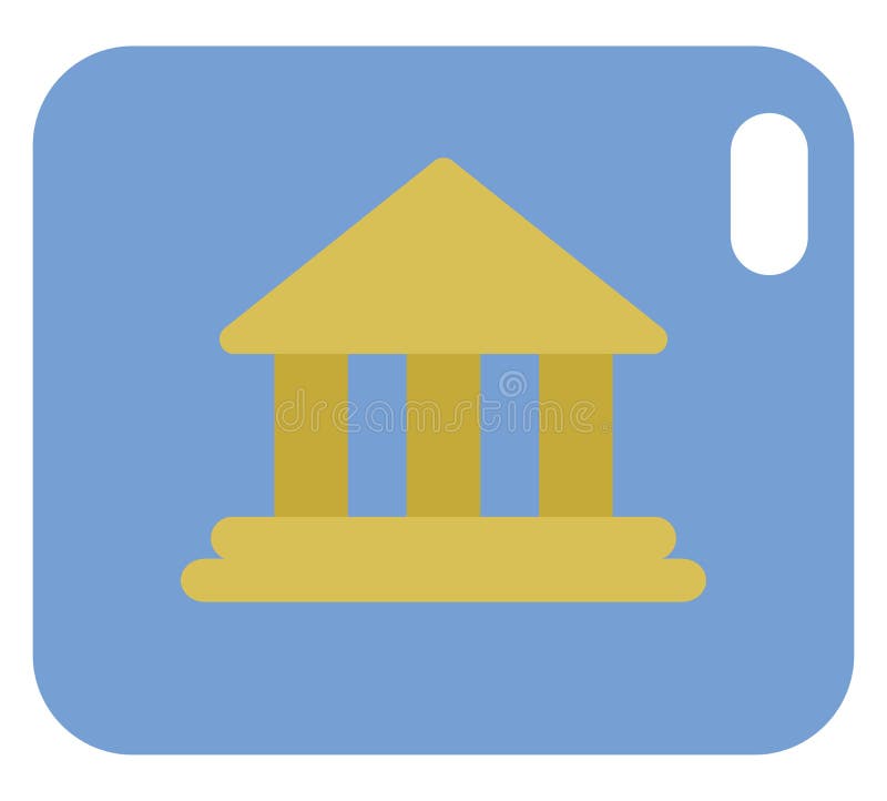 City Bank Finance Vector Illustration with Blue Building, Growing Coin ...