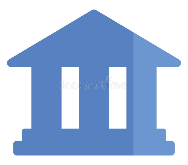 City Bank Finance Vector Illustration with Blue Building, Growing Coin ...