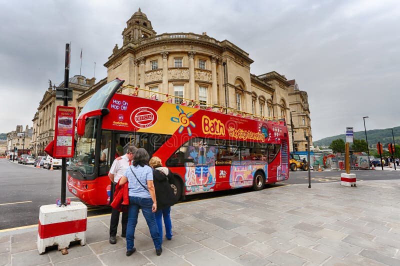 City of Bath Sightseeing Bus Editorial Stock Photo - Image of tourist ...