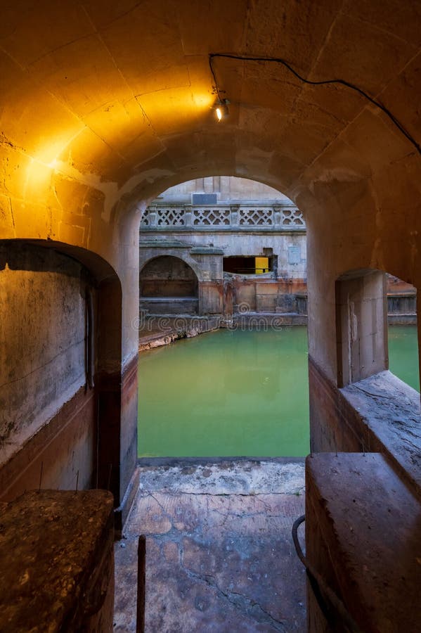 City of Bath, UK. 07-08-2021. Ancient Roman Baths in the Evening ...