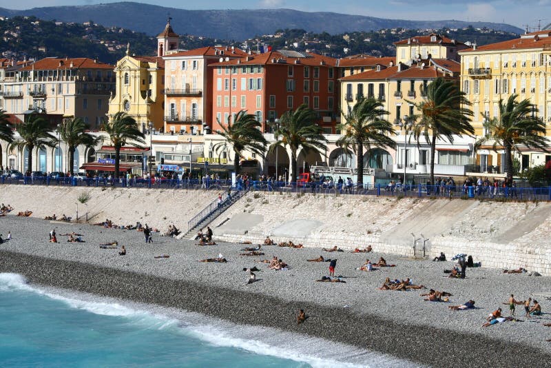 City beach in Nice editorial image. Image of port, cote - 33092595