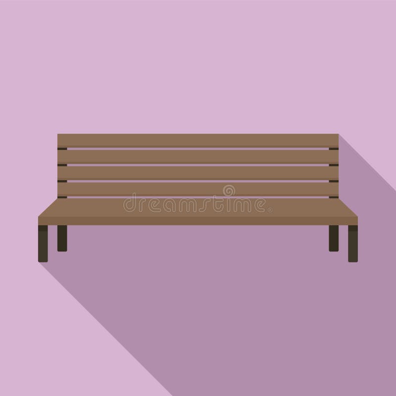 City Bench Icon, Flat Style Stock Vector - Illustration of plank ...