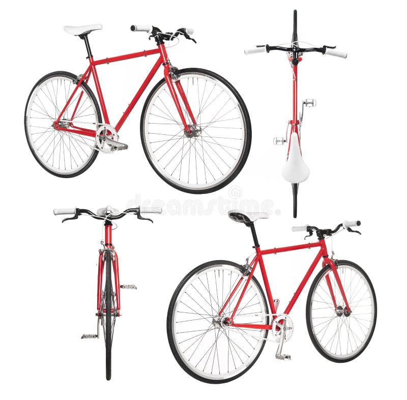 City Bicycle Fixed Gear from Four View Stock Photo - Image of ...