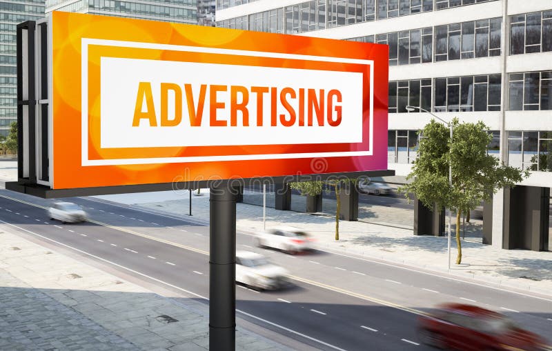 City billboard advertising stock illustration. Illustration of message ...