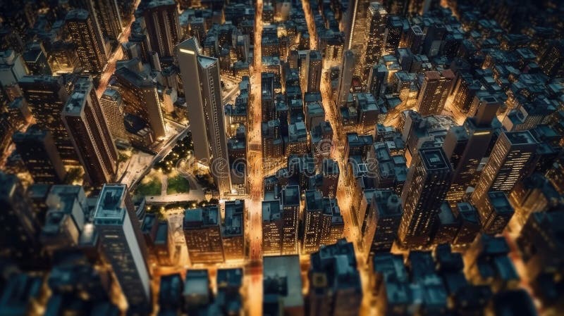 City from Birds Eye View. Generative AI Stock Illustration ...