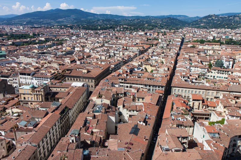 City Blocks with Red Clay Roofs in Florence Stock Image - Image of ...