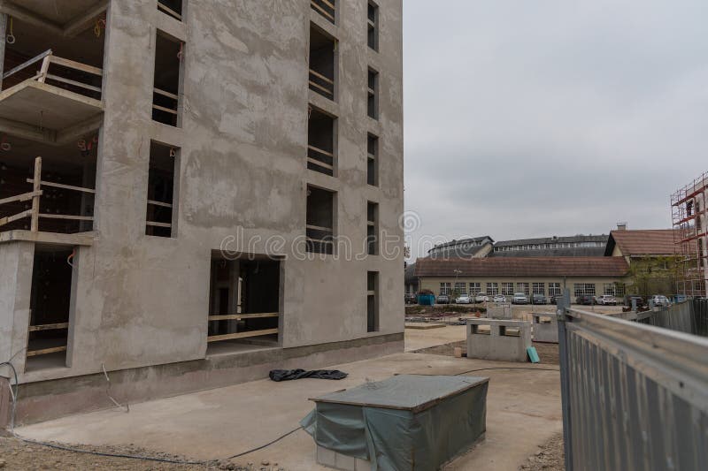 City Blocks Under Construction. Typical Construction Site of Modern ...