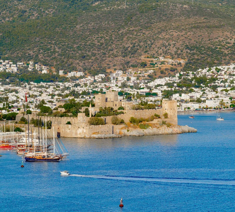 The City of Bodrum, Turkey. Panorama Photo of the Harbor and City of Bodrum, Turkey. Stock Image ...