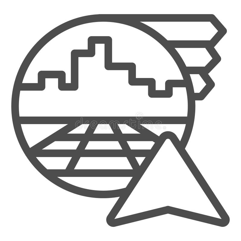 City and Bookmarks with Navigation Cursor Line Icon, Neural Dataset ...