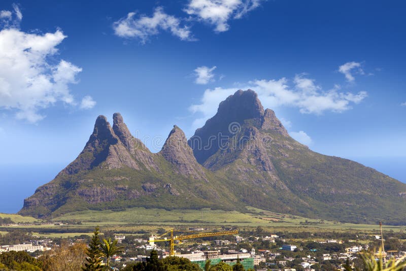 The City at the Bottom of Mountains. Mauritius Stock Photo - Image of ...