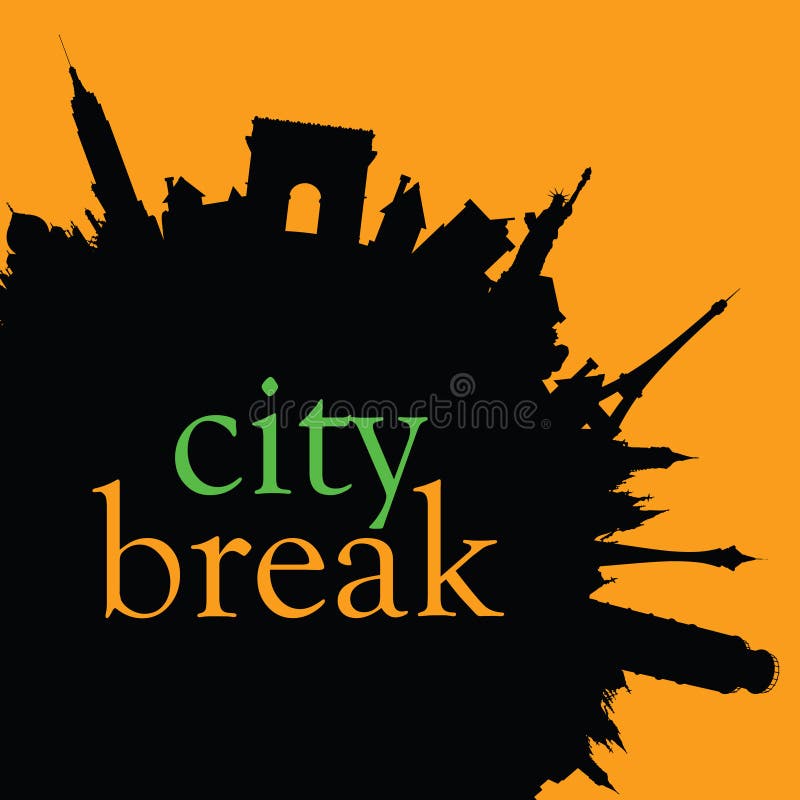 City break color stock vector. Illustration of city, night - 50670412
