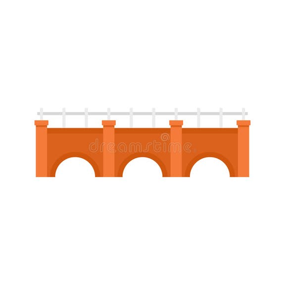 City Bridge Icon, Flat Style Stock Vector - Illustration of city ...