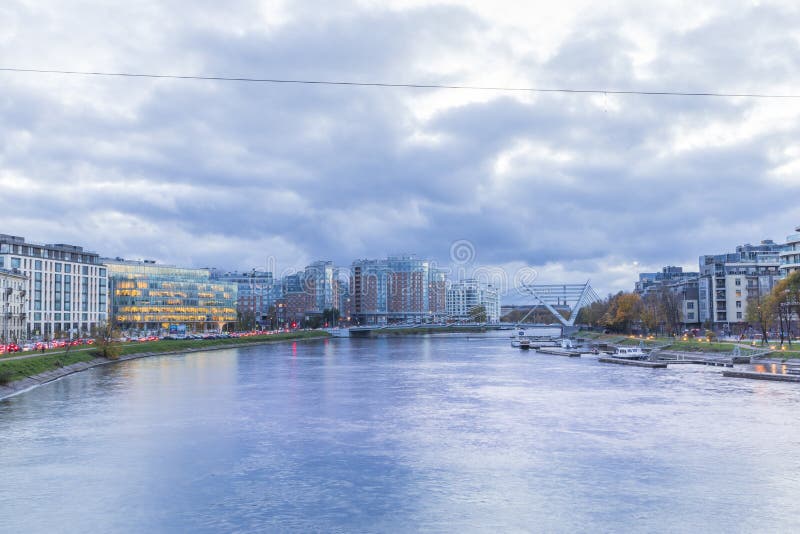 City Bridge Landscape and Office Buildings Architecture Skyline ...