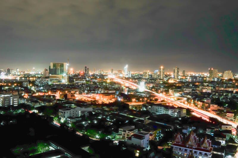 City in the bright night stock image. Image of high, travel - 58848945