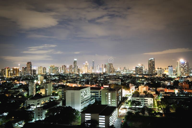 City in the bright night stock image. Image of light - 58849171