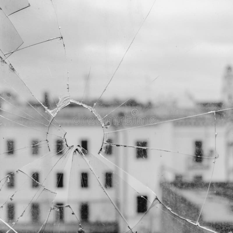 City from Broken Window stock photo. Image of crime - 116325256