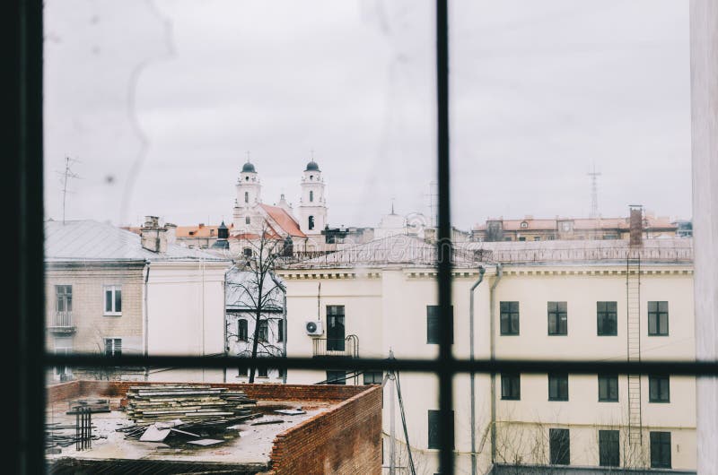 City from Broken Window stock photo. Image of crime - 116325300