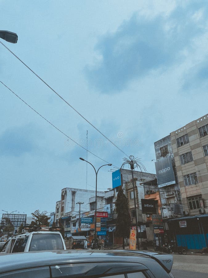 City Building Aesthetic Blue Sky Editorial Photography - Image of city ...