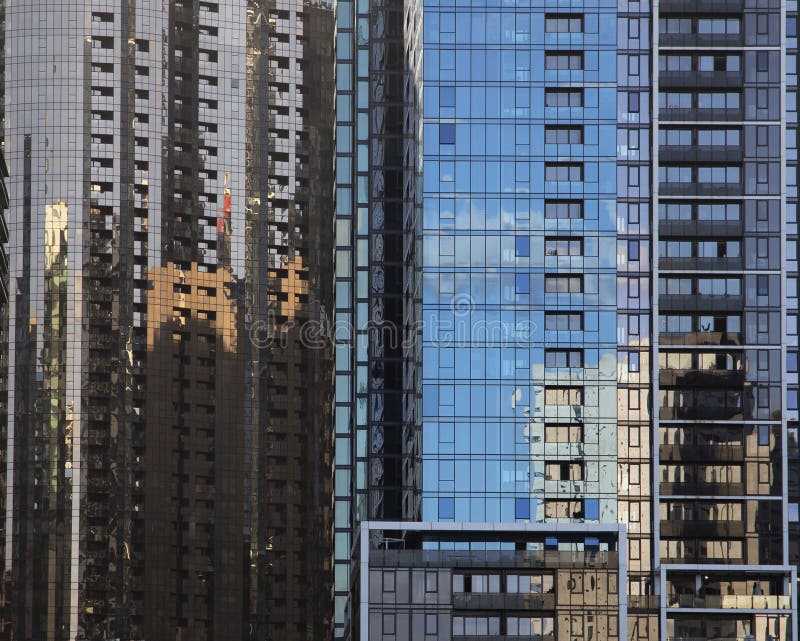 City Building Architecture Windows with Colour Reflections Stock Image ...