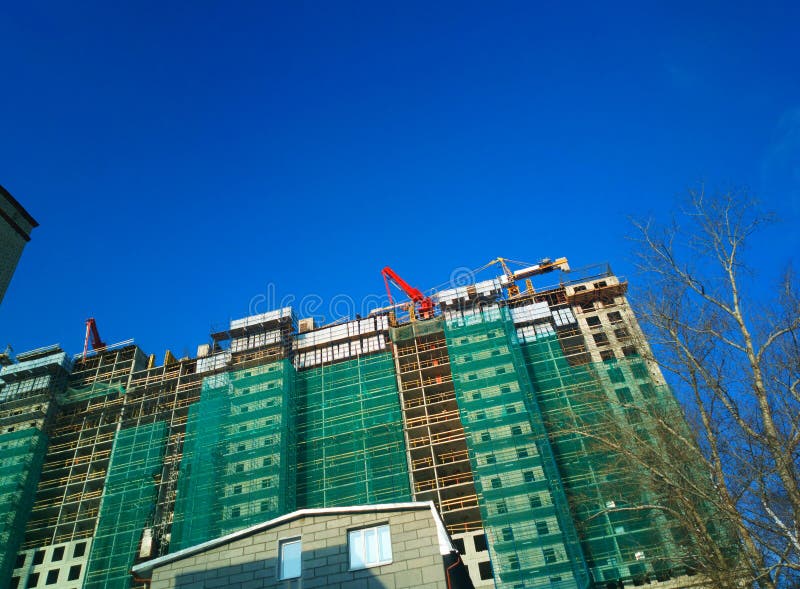 City Building Construction in Daylight Background Stock Photo - Image ...