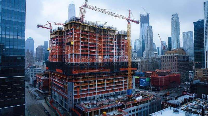Abstract Image of City Building Construction Sites Development and ...