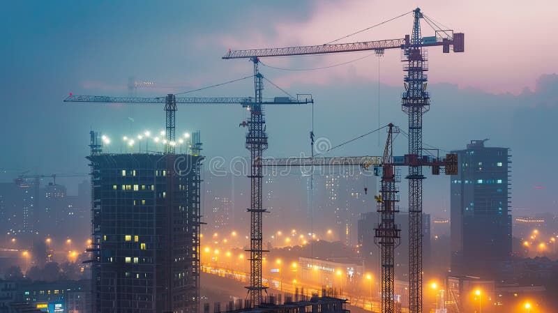 Concept of City Building Construction Sites Development and Tower ...