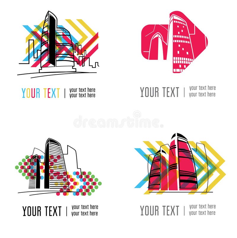 City building logos stock vector. Illustration of drawing - 56894873