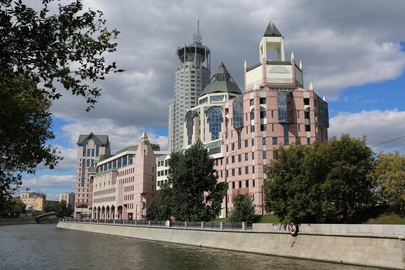 City Building in Moscow on the Waterfront Stock Photo - Image of urban ...