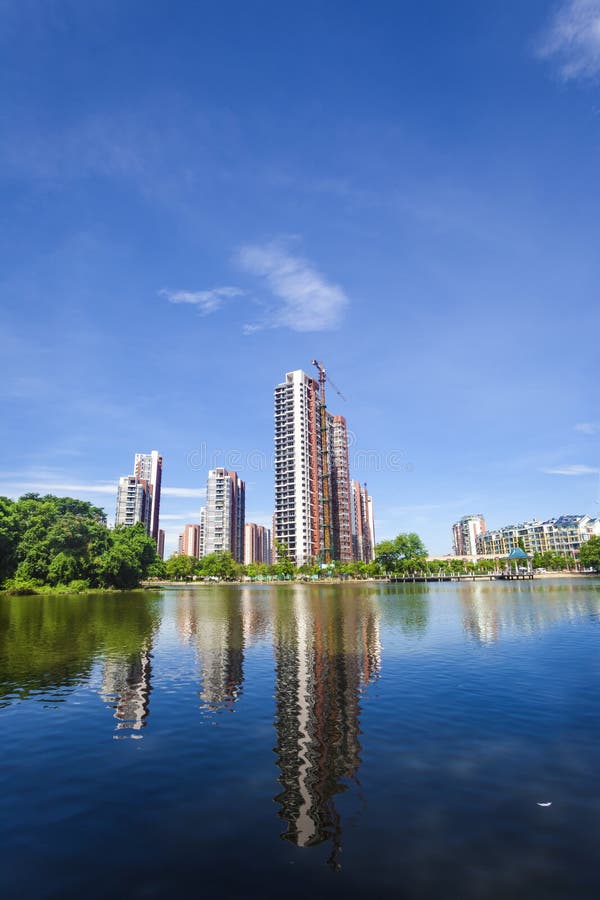 Sunset in a lake stock image. Image of beauty, blue, multi - 26082385