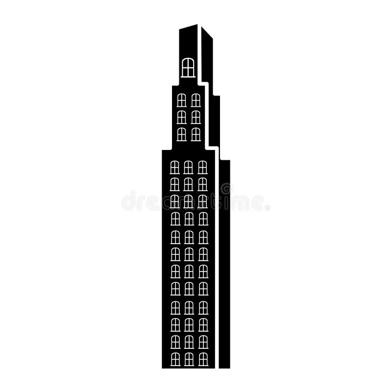 City Building Pictogram Icon Image Stock Vector - Illustration of ...