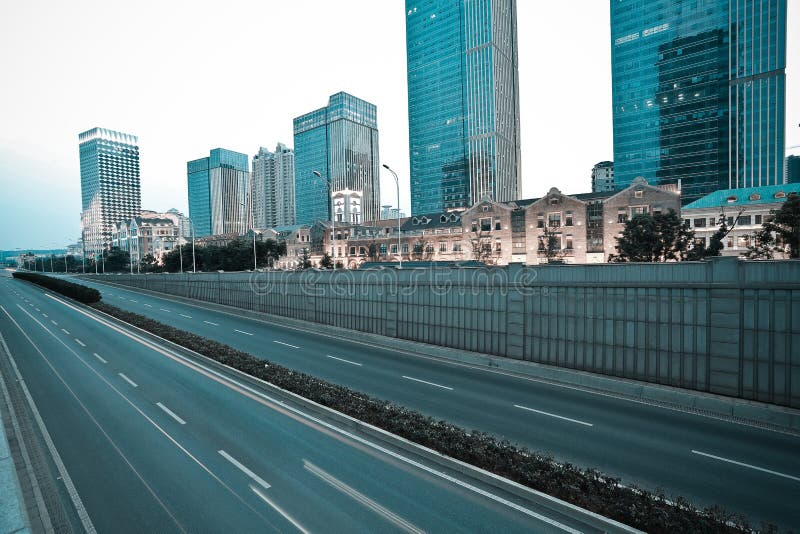 City Building Street Scene and Road Surface Stock Image - Image of ...