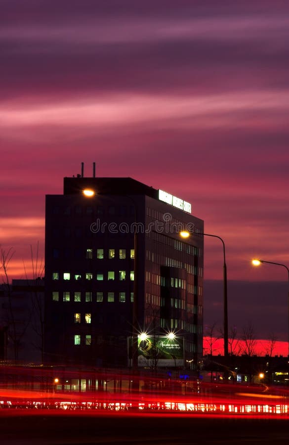 City building in sunset stock photo. Image of motion, skyline - 4793672