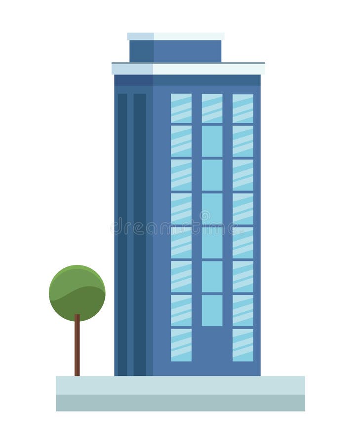 City building and tree stock vector. Illustration of building - 232579061