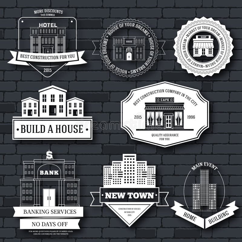 City Buildings Label Template of Emblem Element for Your Product or ...